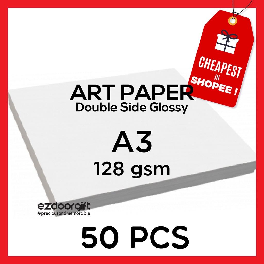 Art Paper 128 Gsm A4 / A3 Inch Glossy Kertas Licin Kertas Lilin ...