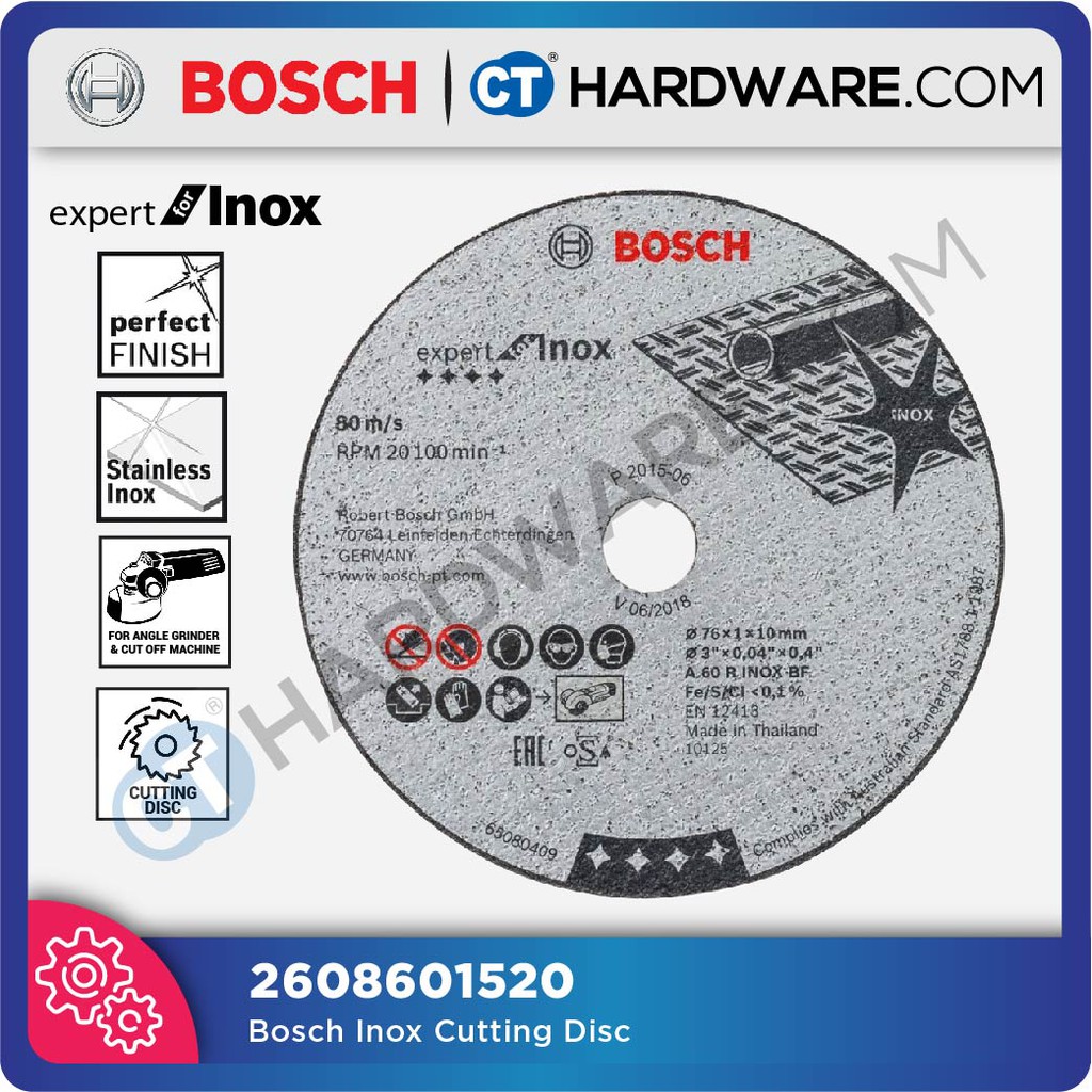 BOSCH 2608601520 76MM EXPERT FOR INOX CUTTING DISC X5PCS GWS 12V-76 ...