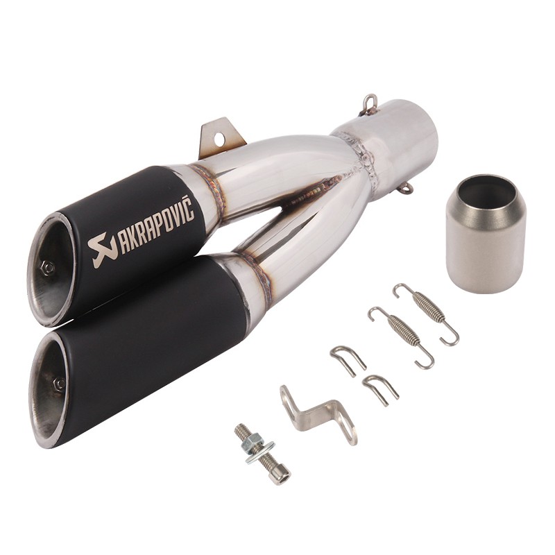 51mm Motorcycle Akrapovic Exhaust Escape 2 Holes Modified Motorbike
