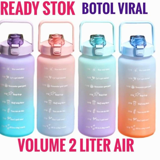 2 liter viral Drinking Bottle 2 Liters viral Gradation Bottle Cute ...