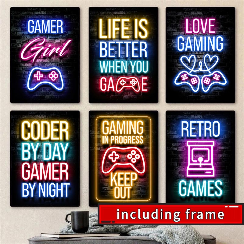 (With Frame)Game Room Poster for Boy Room Wall Art Decorotion Picture ...