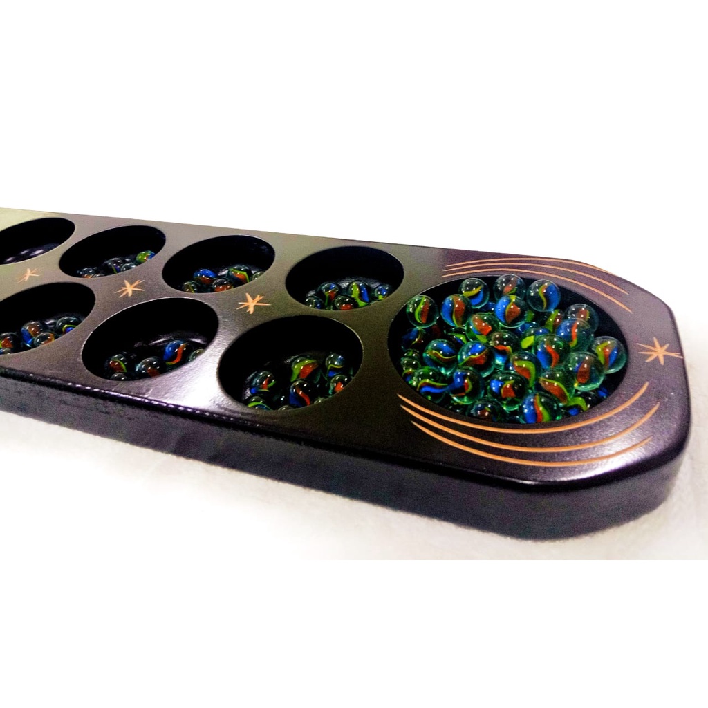 READY STOCK Congkak Kayu Tradisonal Warna Putih Hitam Black Guli White ...