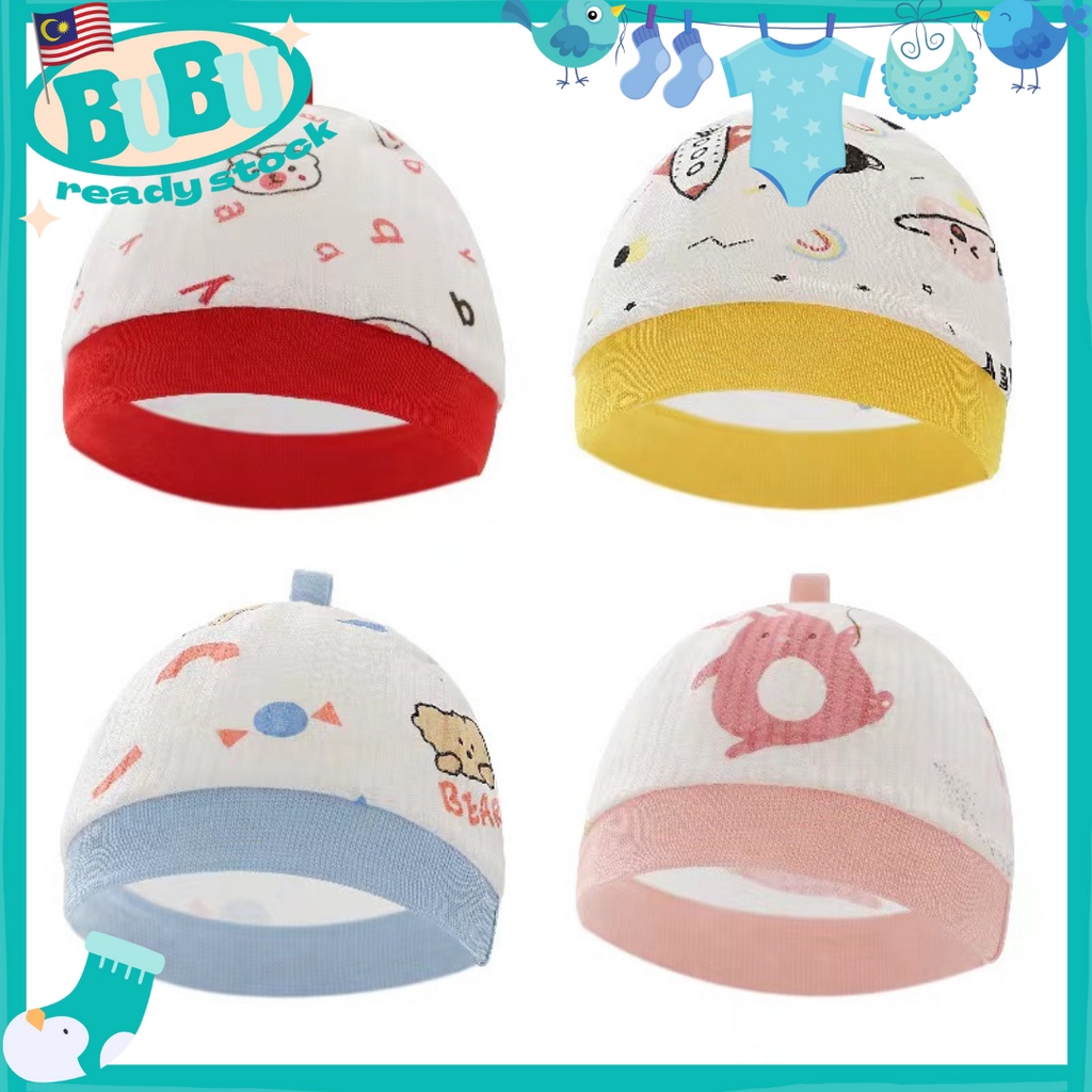 BUBU Ready Stock (0-6month) Newborn Infant Hat Baby Girl Boy Cute ...