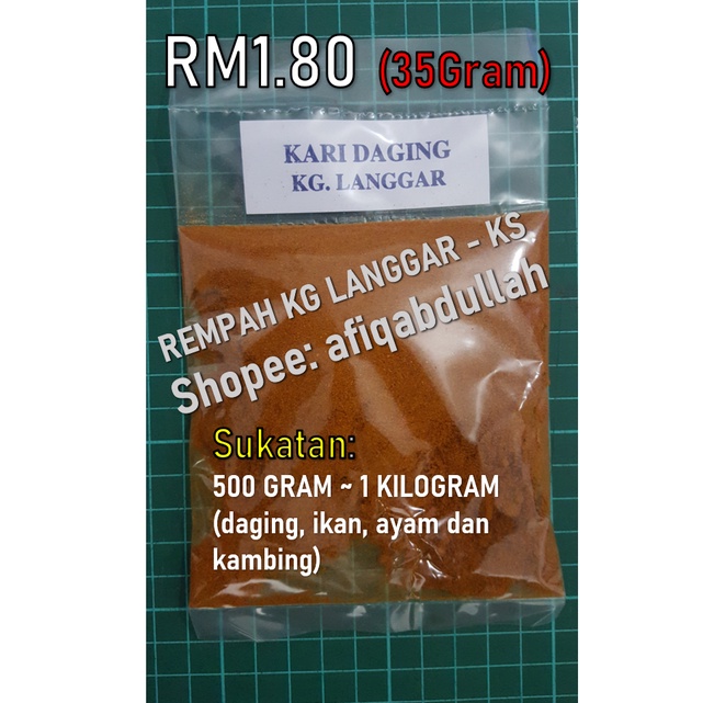 Rempah Kari Daging Kg Langgar (35Gram) | Shopee Malaysia
