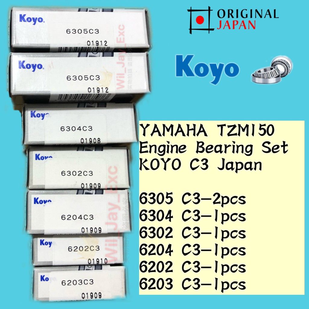 TZM 150 KOYO C3 JAPAN ENGINE BEARING SET X 7PCS | Shopee Malaysia
