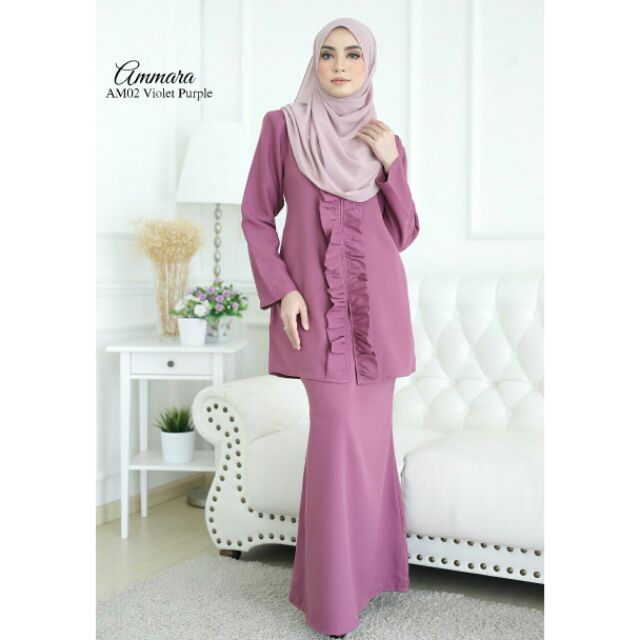 HOT SALE !! Kebaya Ammara AM02 VIOLET PURPLE / Kebaya Muslimah / Baju ...