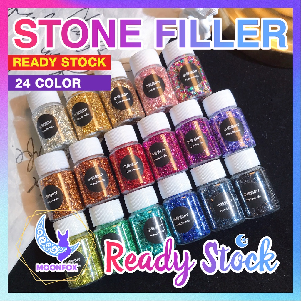 35g 24 Color Stone Filler 彩色碎石 for Resin Craft Sand Wishes Bottle ...