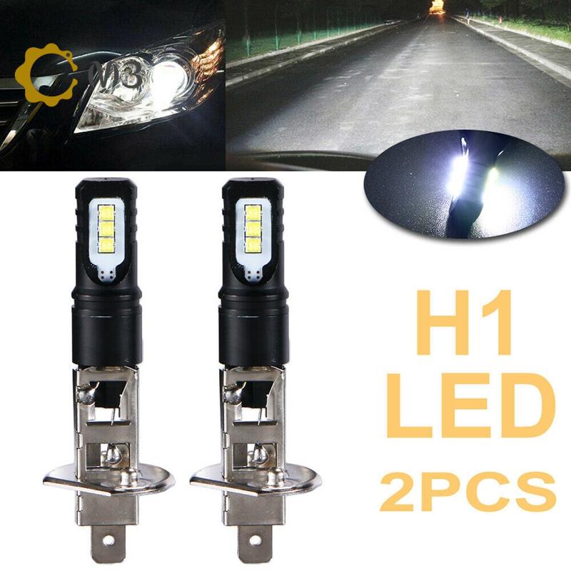 2X H1 6000K Super Bright White 6000LM DRL LED Headlight Kit High-Beam ...
