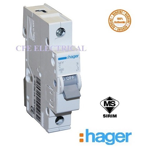 HAGER 1A 2A 3A 4A 1 Pole MCB 4.5KA WITH SIRIM APPROVE | Shopee Malaysia