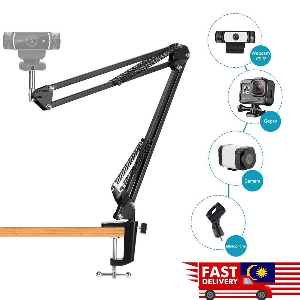 Webcam Stand Webcam Clip Mount Hanging Scissors Tripod Stand Camera Arm ...