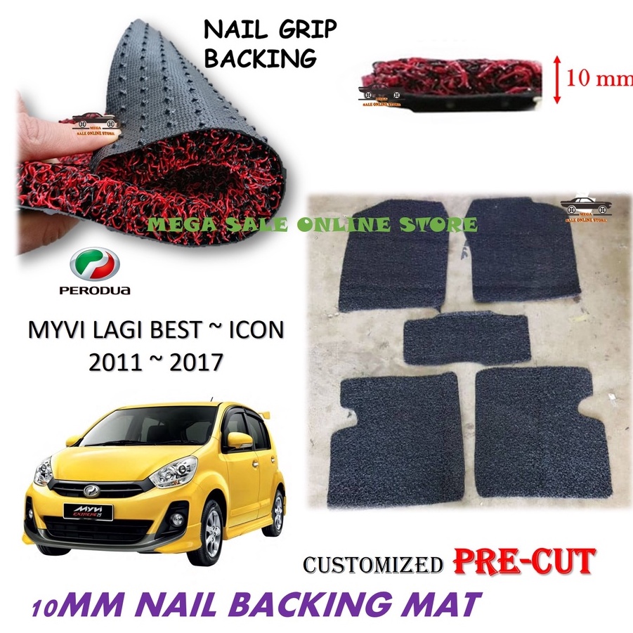PERODUA MYVI LAGI BEST ICON 2012~2017 PRE-CUT CAR COIL FLOOR MAT CARPET ...