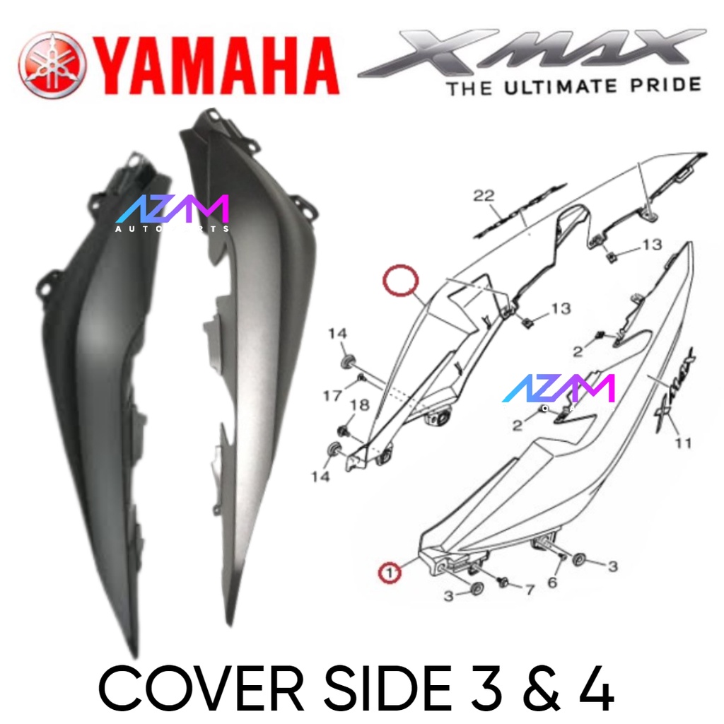 XMAX 250 COVER SIDE PANEL 3 & 4 💯 ORIGINAL YAMAHA | Shopee Malaysia