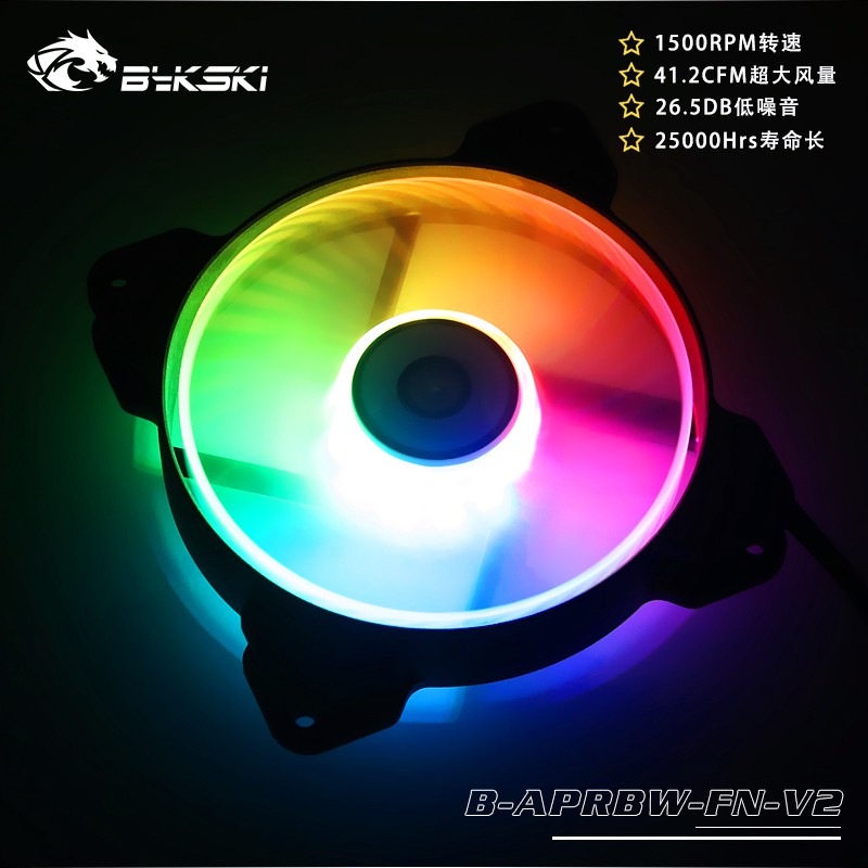 [BYKSKI Official Water Cooling Flagship Store] Symphony RGB Single Aperture Gaming Fan B-RBW-FN ...