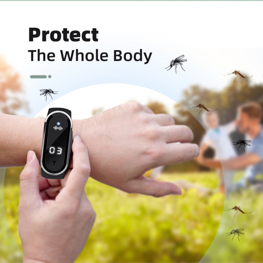 Portable Electronic Mosquito Repeller Ultrasonic Repellent Bracelet ...