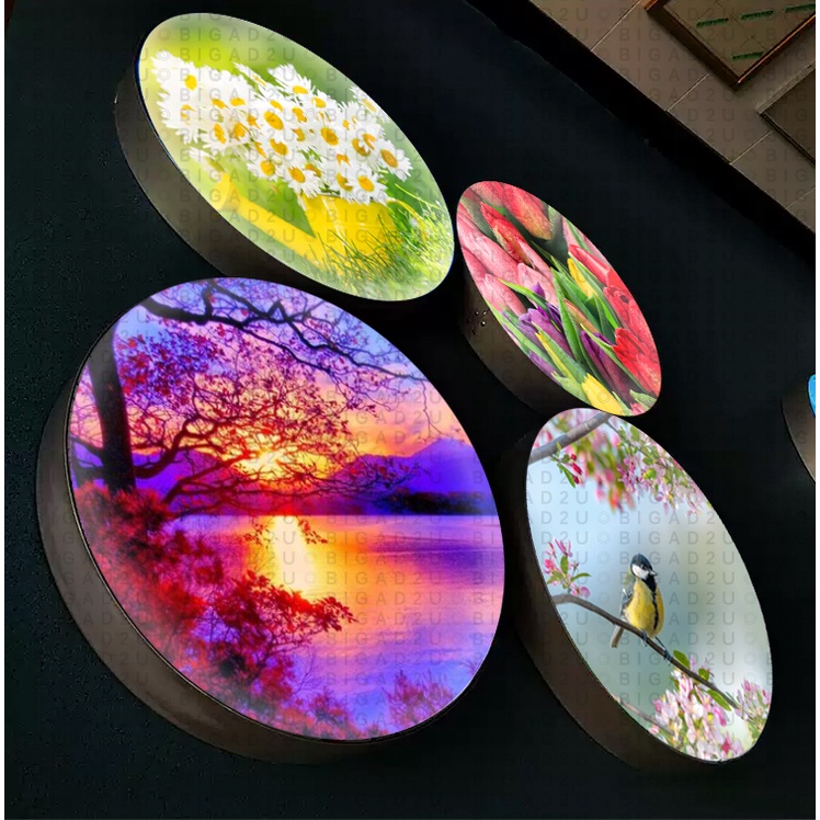 120*120 Soft Film Round Circle LED Lightbox Single Sided 圆形卡布灯箱 ...