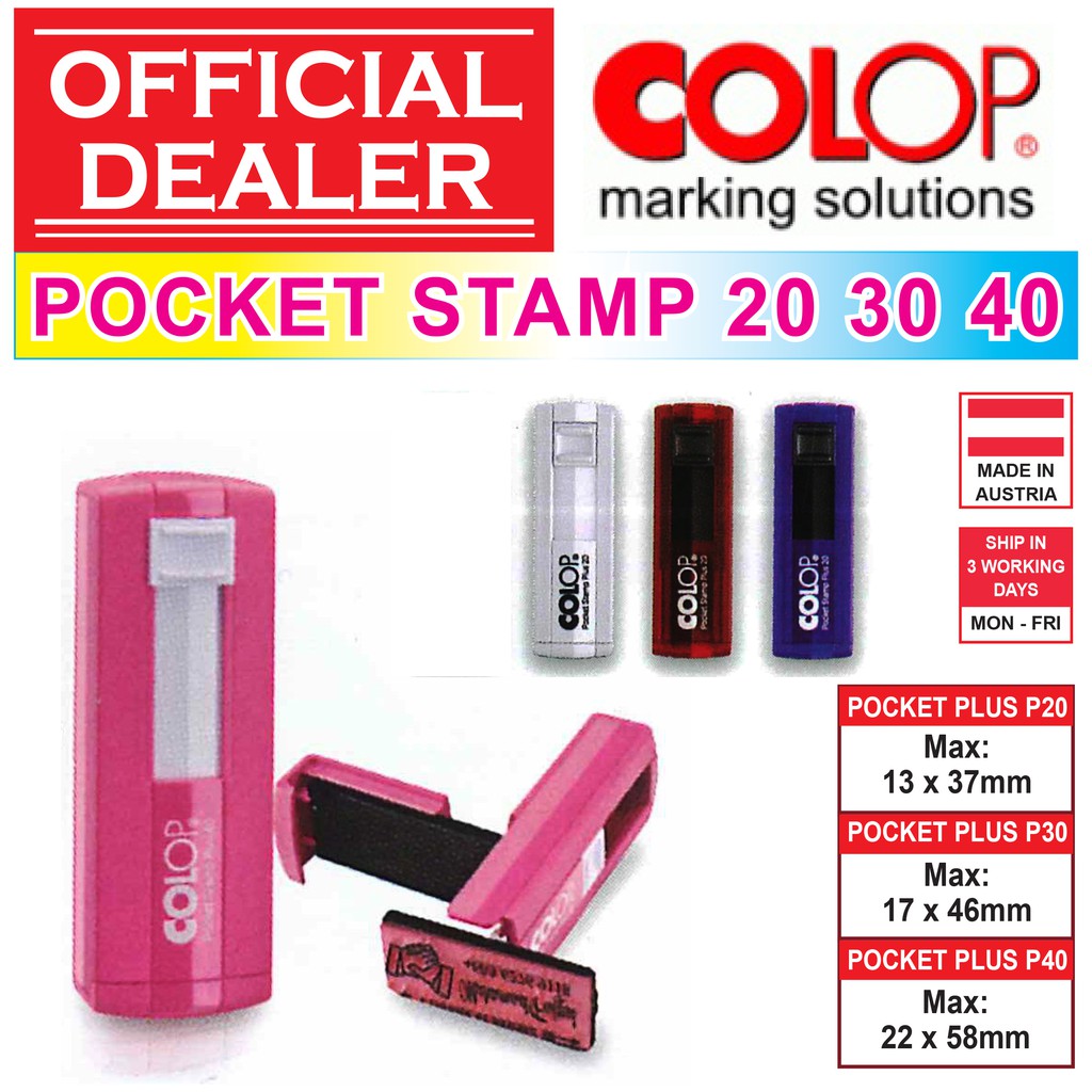 COLOP | POCKET STAMP 20 30 40 | DOCTOR NAMA COP NURSE 医护人员 / 名字印章 CHOP ...