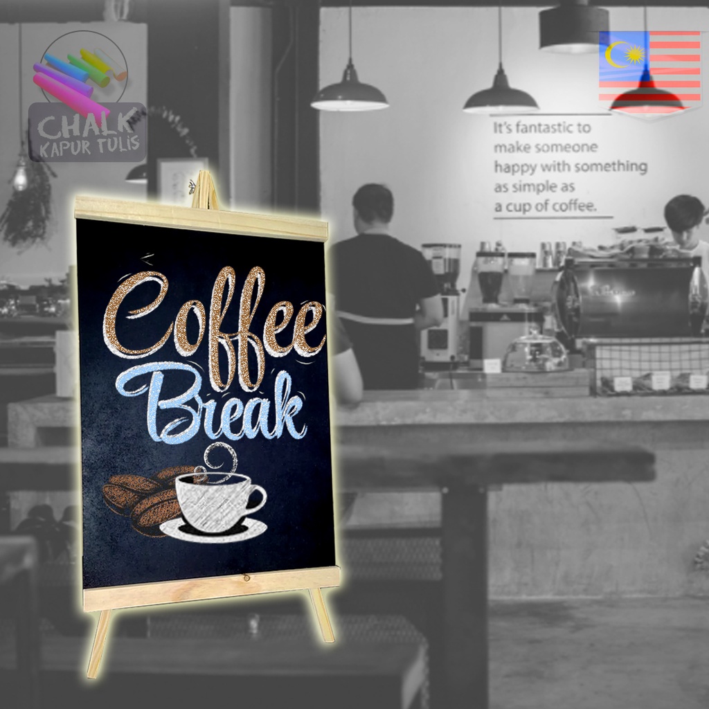 A2 (77cm*40cm) Big Table Menu Wood ChalkBoard Blackboard Papan Hitam ...