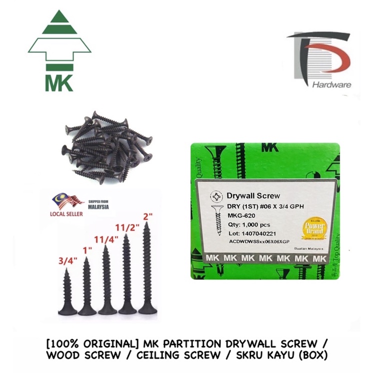 [100% ORIGINAL] MK PARTITION DRYWALL SCREW / WOOD SCREW / CEILING SCREW ...