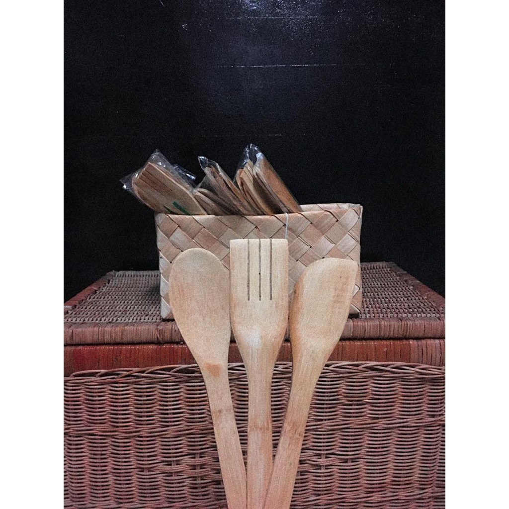 🔥3 IN 1 SET SENDUK KAYU DAPUR/SENDUK BAMBOO MURAH🔥 | Shopee Malaysia
