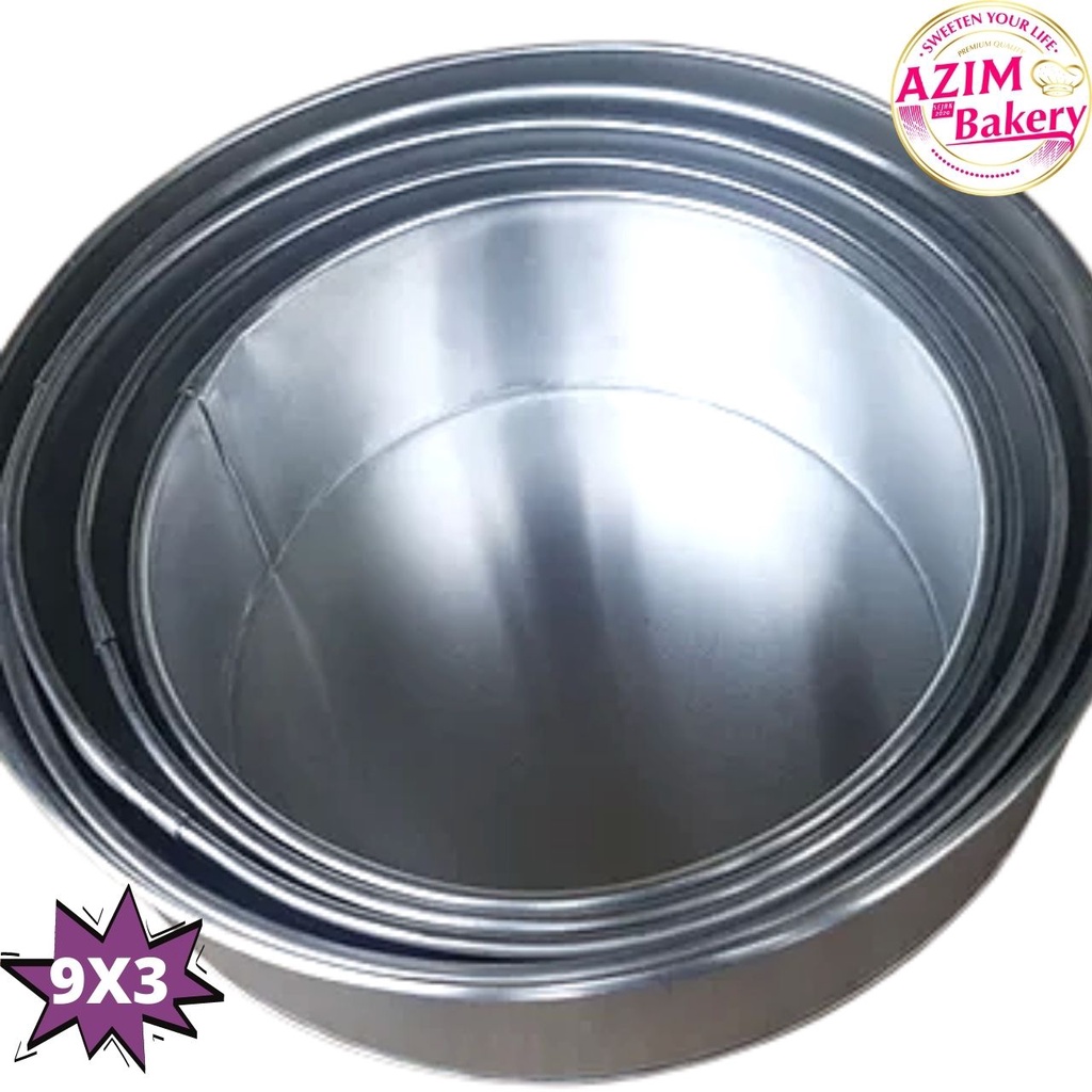 LOYANG BULAT 9X3 LOYANG KEK BULAT | ROUND CAKE MOULD | LOYANG KEK ACUAN KEK BULAT by AZIM BAKERY ...
