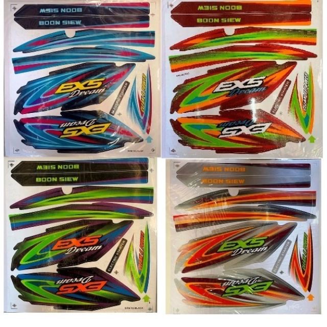 Stiker sticker body stripe cover set (10) HONDA EX5 DREAM EX5 high power BAJU COVERSET STRIPE ...
