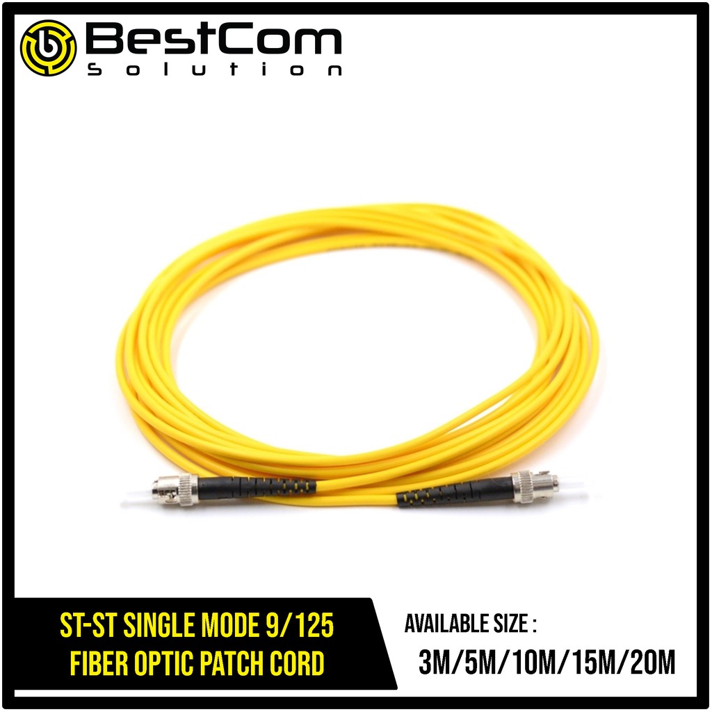 ST-ST SINGLE MODE SINGLE CORE 9/125 FIBER OPTIC PATCH CORD | Shopee ...