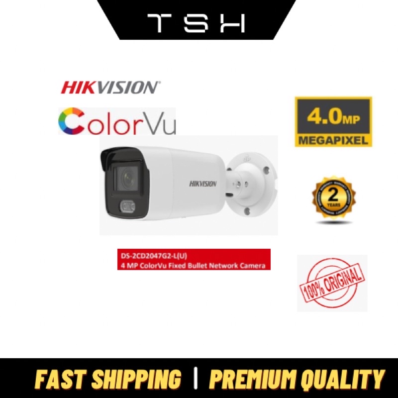 HiKvision DS-2CD2047G2-L(U) 4 MP ColorVu Fixed Bullet Network Camera | Shopee Malaysia