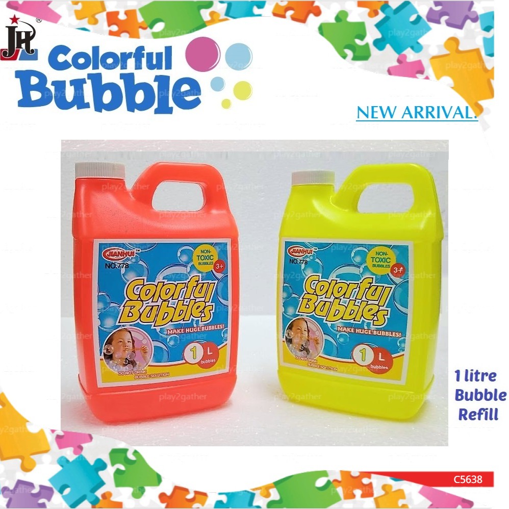 1 Litre Bubble Refill Liquid Bubble Solution 1000ml Air Sabun Bubble Stick Ready To Use | Shopee ...
