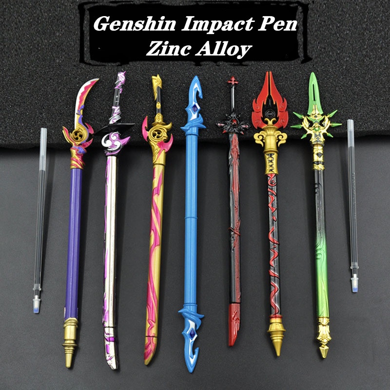 Game Genshin Impact Pen Model Stationery Ballpoint Pen Anime Cosplay ...