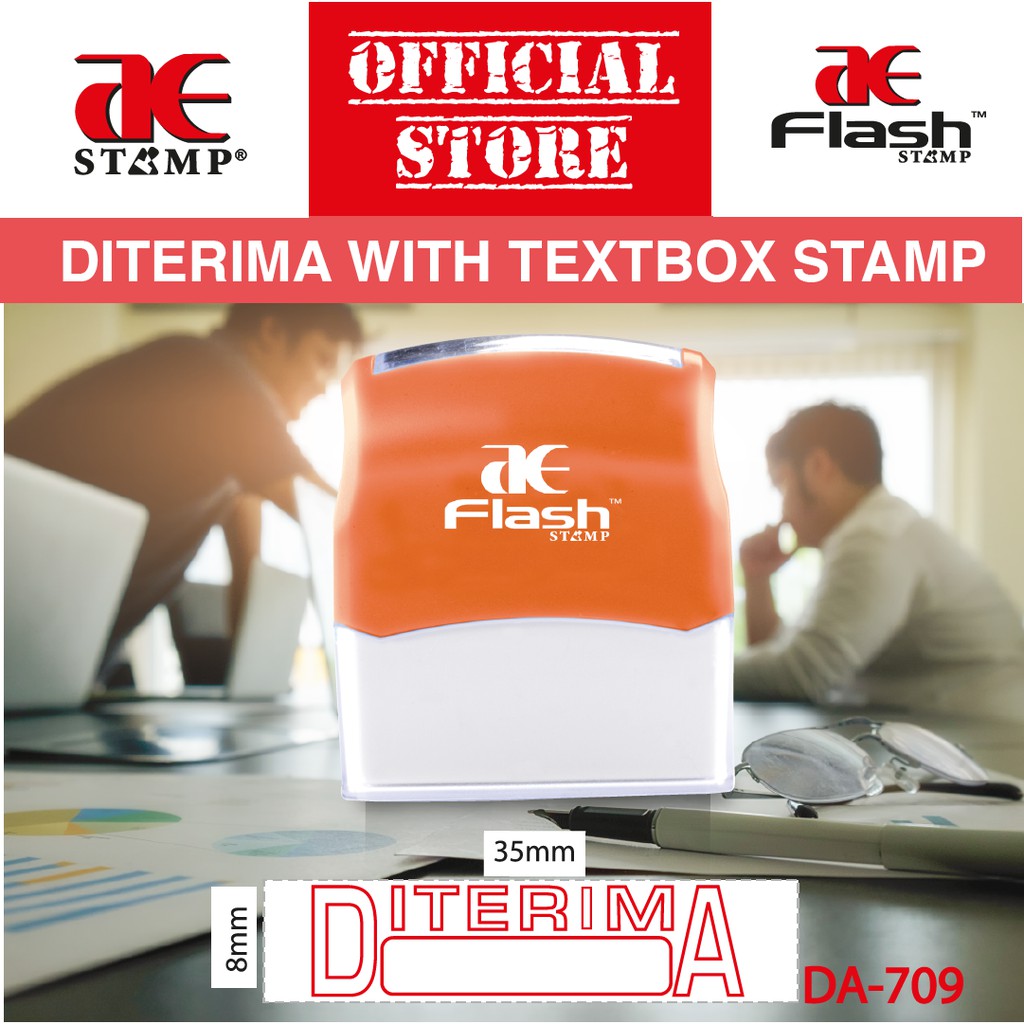 Diterima with Textbox Stamp | Stock Stamp | AE Flash Stamp | Pre-inked ...
