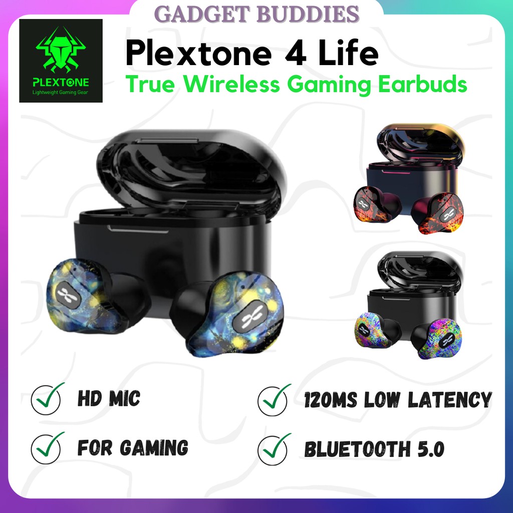 🎮PLEXTONE 4 LIFE TWS TRUE WIRELESS BLUETOOTH 5.0 IPX5 WATERPROOF GAMING ...