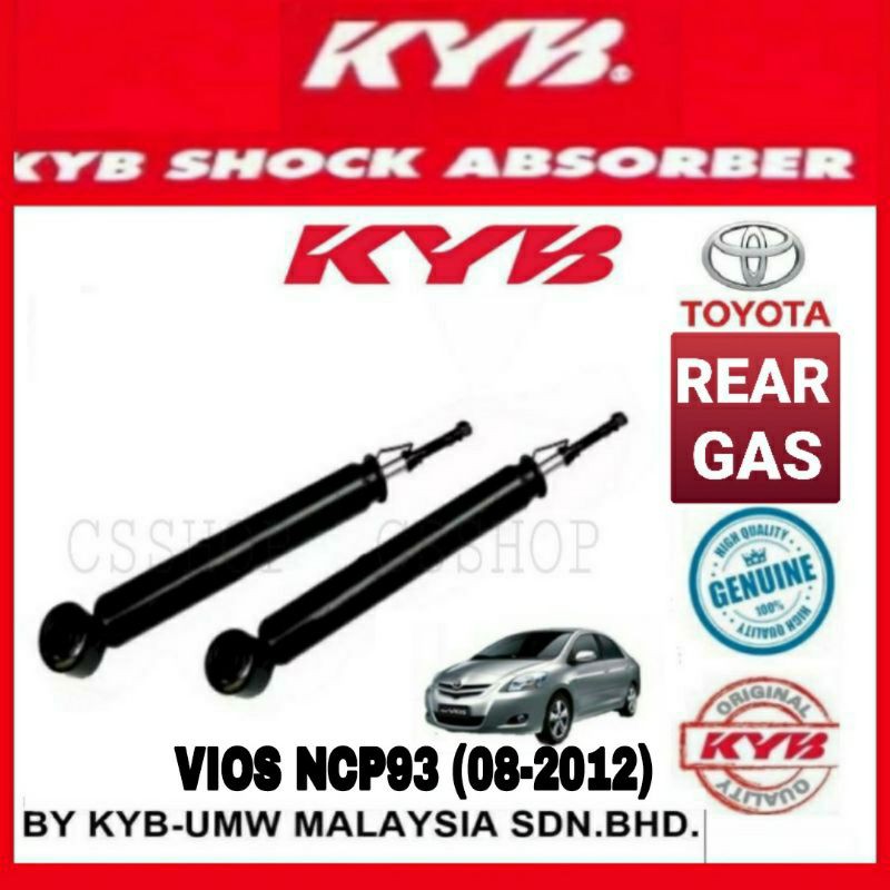 CS KYB GAS TOYOTA VIOS NCP93 2008-2012 SHOCK ABSORBER REAR 1SET=2PCS ...