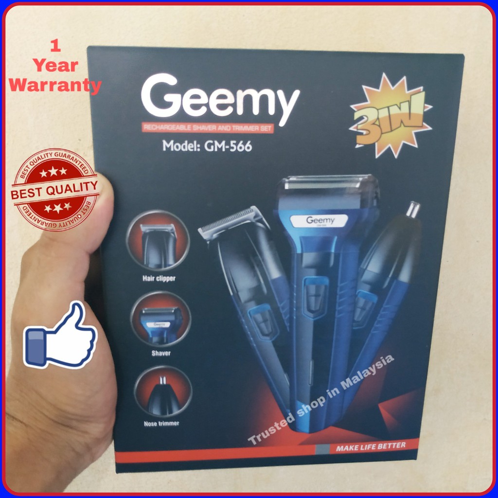Geemy Gm566 Rechargeable Professional 3 In 1 Hair Clipper Cutter Shaver ...