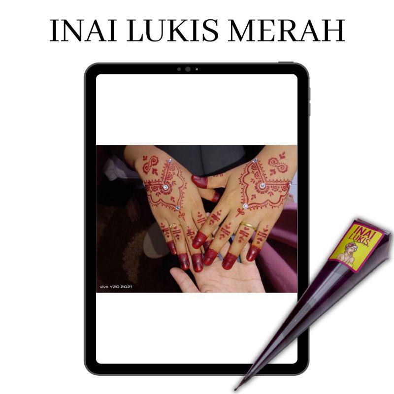 Inai lukis Putih/ Merah reusable, sticker inai 20 design | Shopee Malaysia