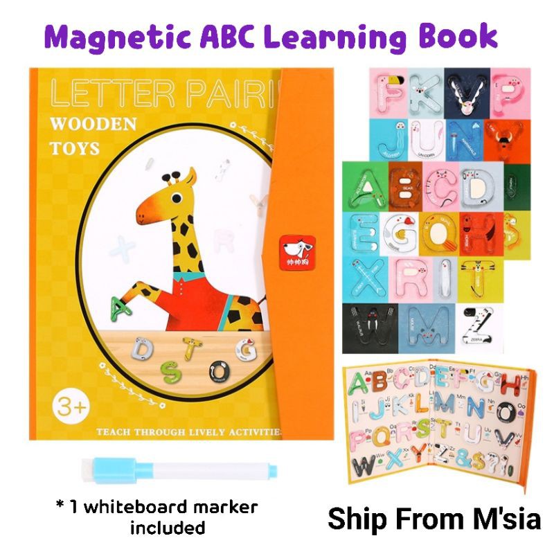 New Kids Magnetic ABC Learning Book Alphabet Letter Cute Animal design ...