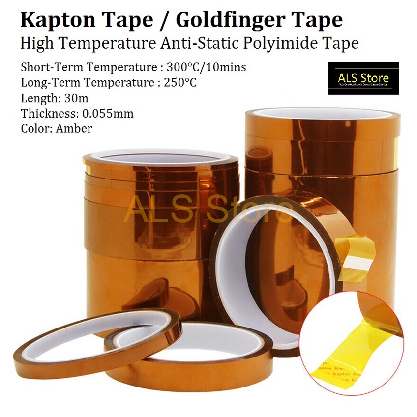 33m Kapton Tape / Goldfinger Tape High Temperature Heat Resistant ...