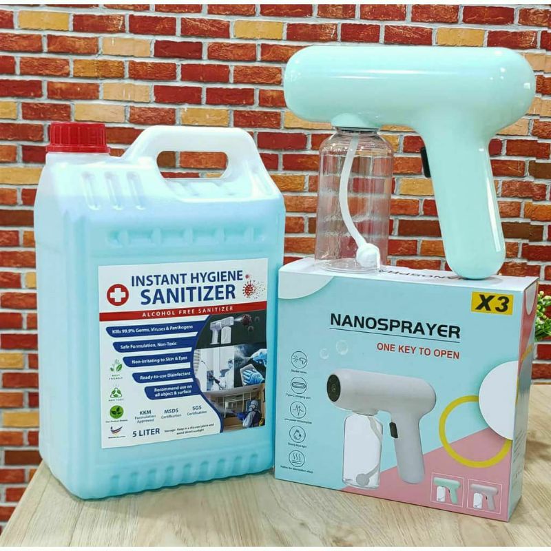 💕READY💕 NANO SPRAY X3 GUN + INSTANT HYGIENE SANITIZER 5 LITER | Shopee ...