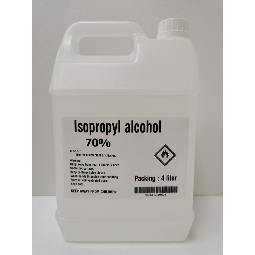 Isopropyl Alcohol IPA 70% Disinfectant & Antiseptic 4 liter | Shopee ...