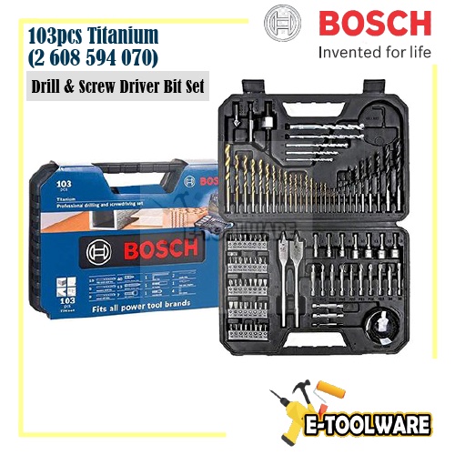 Bosch 103pcs Titanium Drilling & Screwdriving Set - 2608594070 | Shopee ...