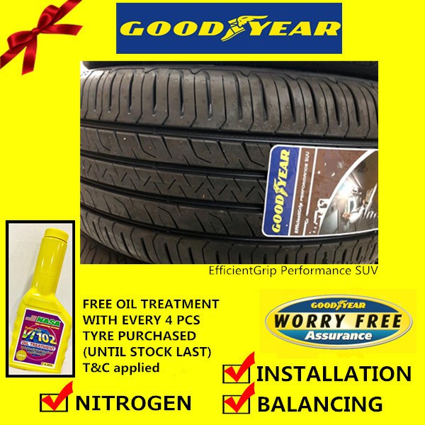 Goodyear EfficientGrip Performance SUV tyre tayar tire (with installation) 235/55R19 225/65R17 ...