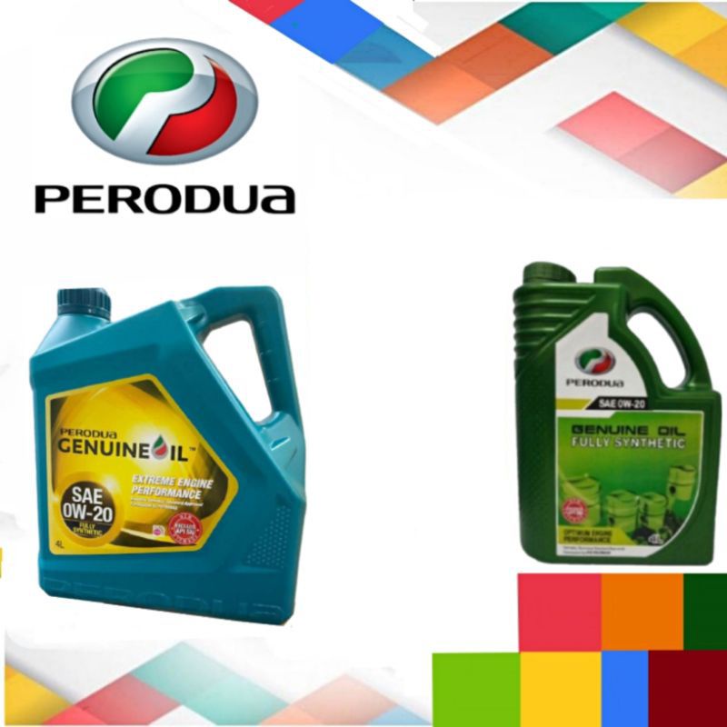 PERODUA SAE 0W20 FULLY SYNTHETIC (4 liter) Engine oil Myvi Axia Bezza ...