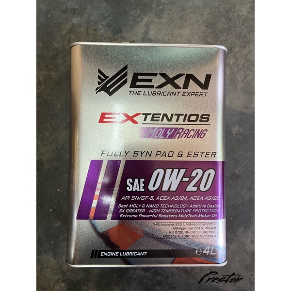 EXN MOLYRACING FULLY SYN SAE 0W/20 ( API SN/ GF-5 ) | Shopee Malaysia