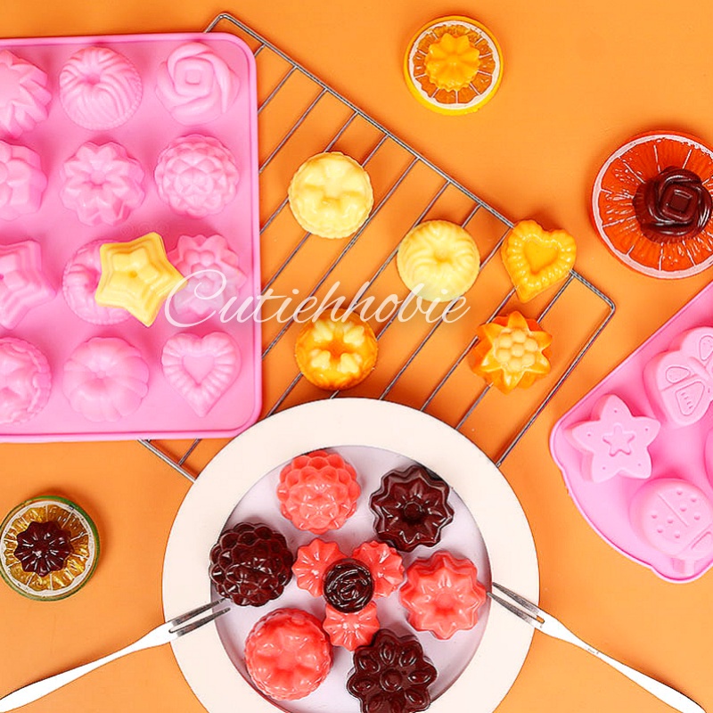 Mini Cavity Silicone Mold Baking Mould Jelly Cake Chocolate Pudding Kek ...