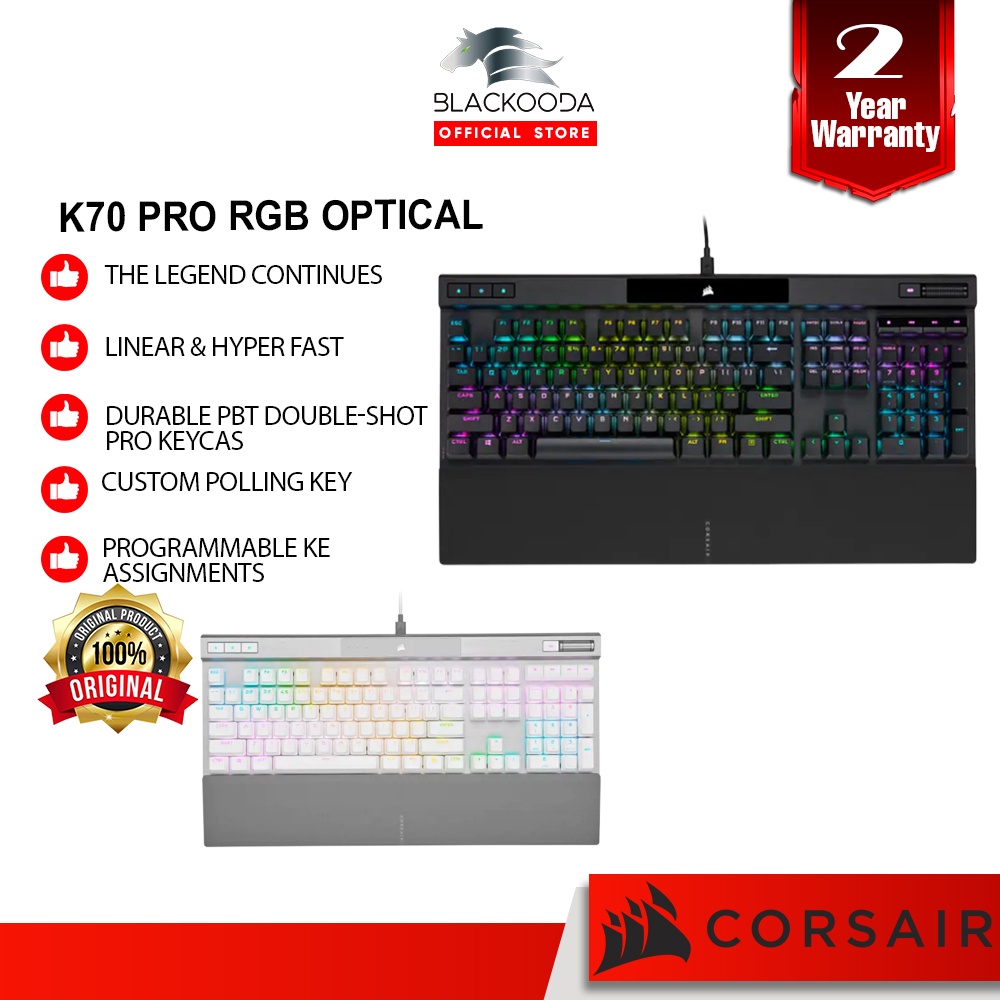 K70 PRO RGB Optical-Mechanical Gaming Keyboard with PBT DOUBLE SHOT PRO Keycaps | Shopee Malaysia