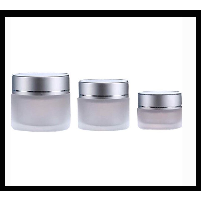 Glass POT WITH SILVER LID 30GR - GLASS CREAM POT WITH SILVER LID 30GR ...