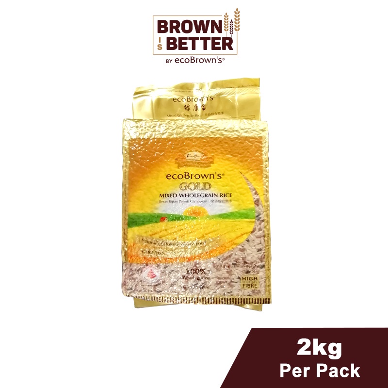 ecoBrown’s GOLD Mixed Wholegrain Rice 2kg | Premium Mixed Brown Rice ...
