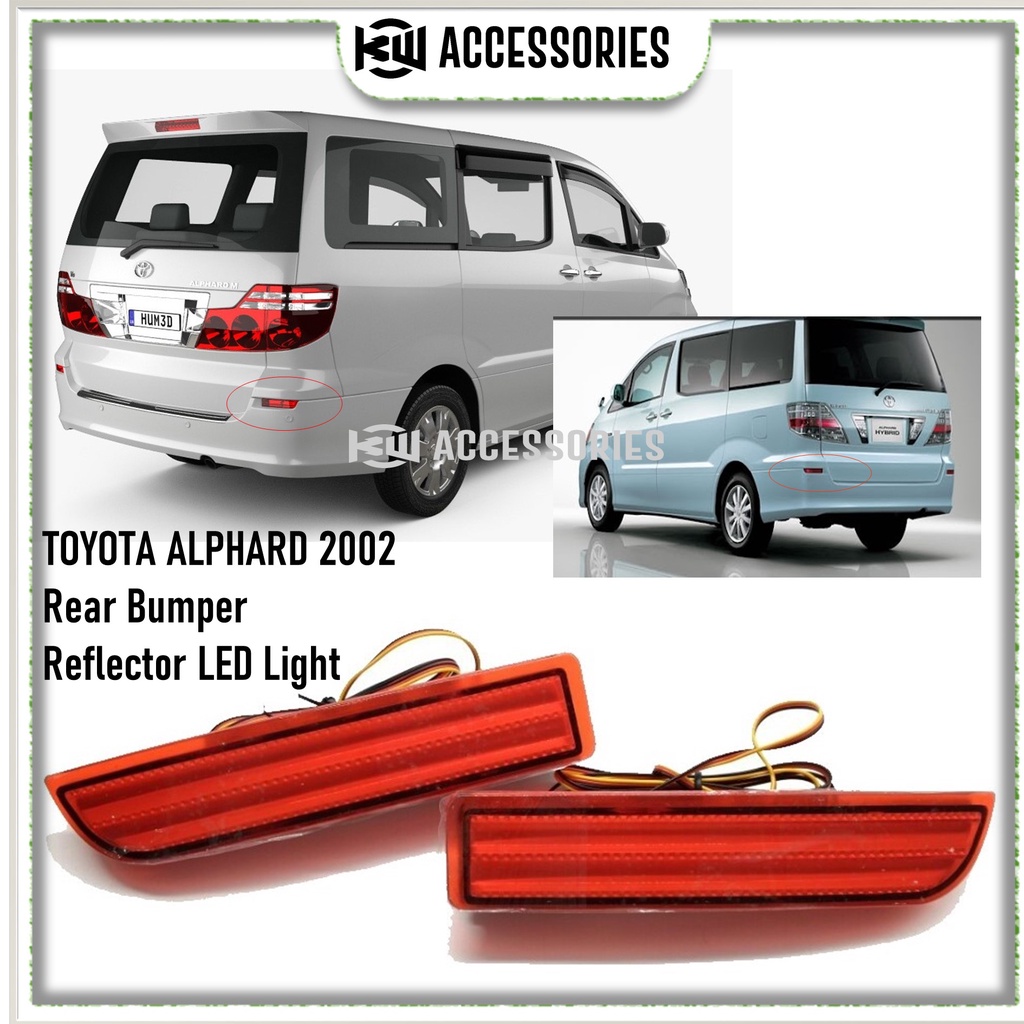 TOYOTA ALPHARD 2002 Red Lens Rear Bumper Reflector LED Lig | Shopee ...