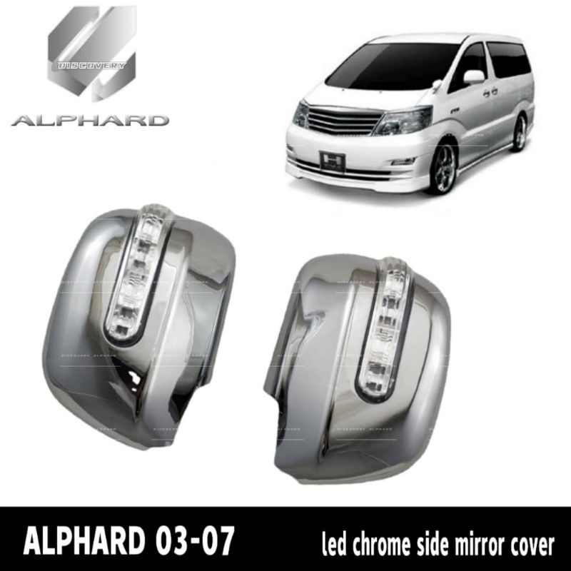 dac toyota alphard anh10 2pcs chrome side mirror cover with led signal ...