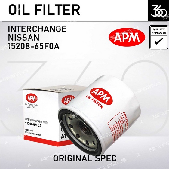(100% Original APM) Oil Filter for Nissan Sentra/ Sylphy/ Grand Livina ...