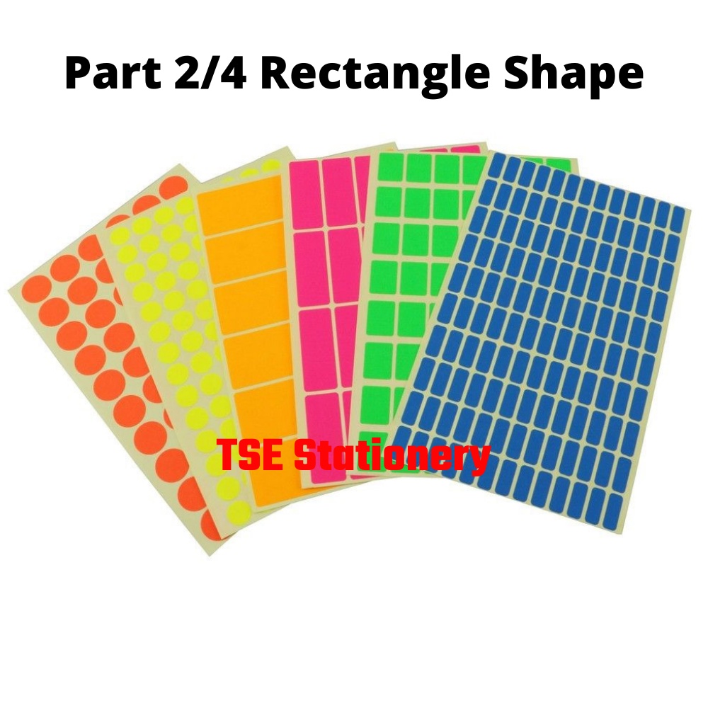 [Part 2/4] Rectangle Sticker Self-Adhesive Colours Label Stickers ...